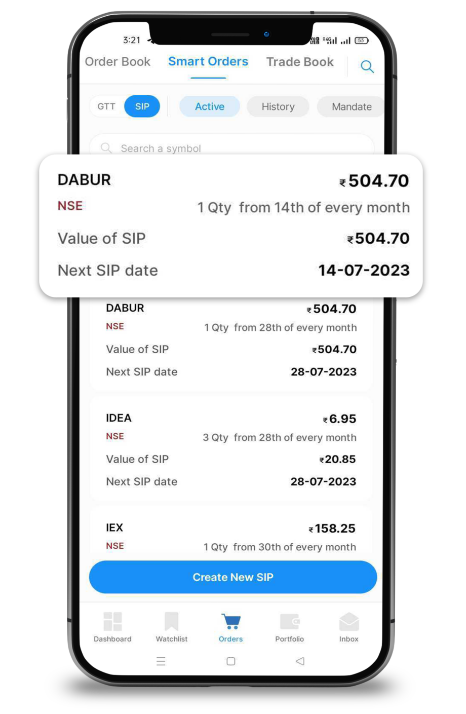 How to modify stock SIP on Samco App