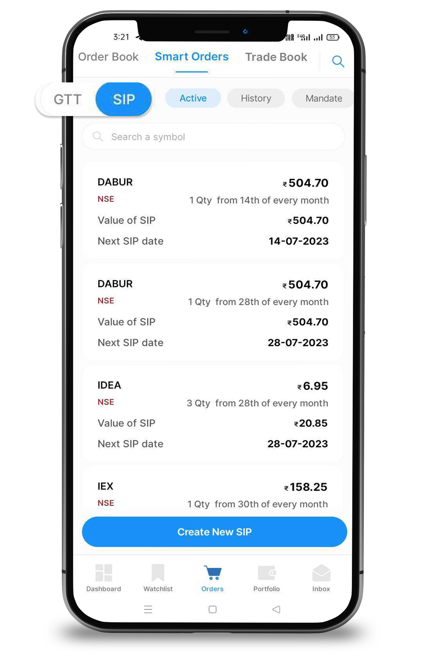 How to track stock SIP history on Samco App