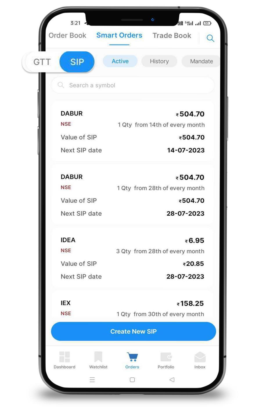 How to track Active stock SIP on Samco App