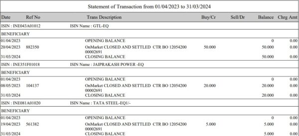 What is DP Bill/Transaction Statement and how to read it?