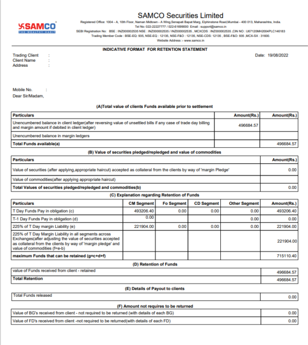 What is Retention Statement and how to read it?